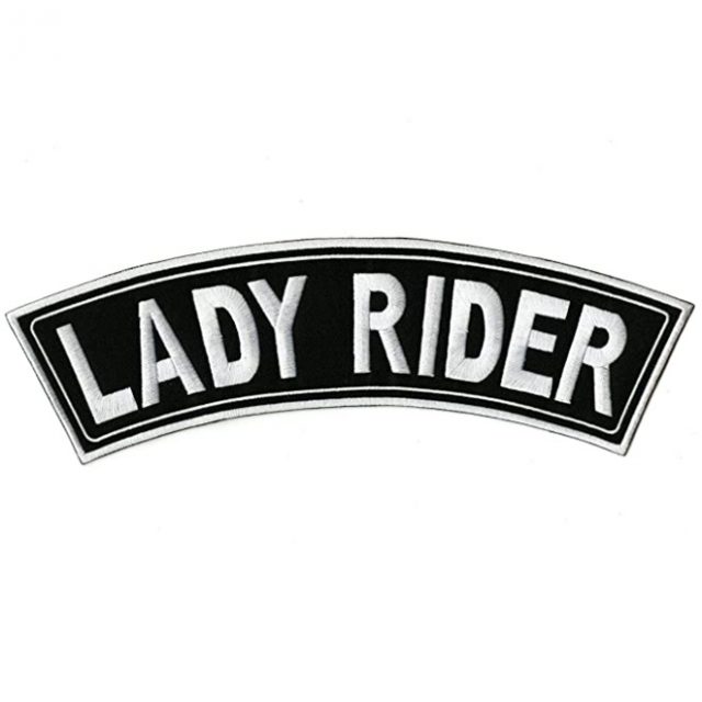 Lady Rider Top Rocker Patch | Double Border | Embroidered Iron On Large ...